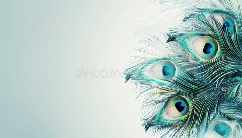 Colorful Peacock Feathers Displayed Against a Soft Gradient Background ...
