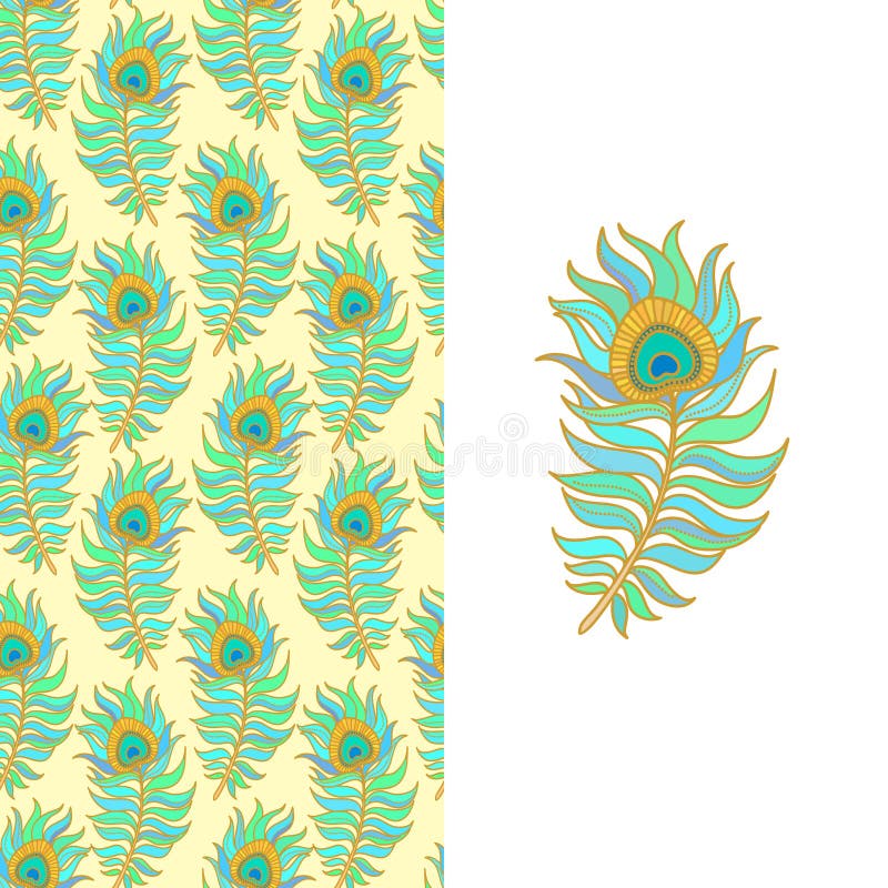 Colorful Peacock Feathers. Seamless Vector Pattern. Stock Vector ...