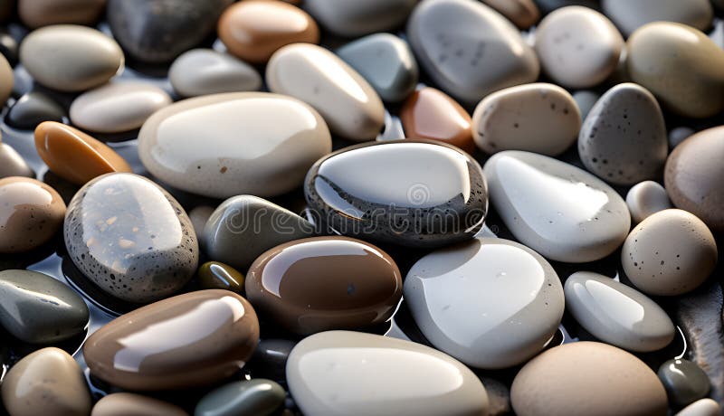 Colorful Pebble or Beach Stones Wallpaper Background Stock Illustration ...