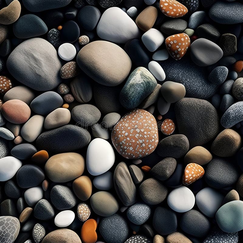 Colorful Pebble Stones Background. 3d Render Illustration Stock ...