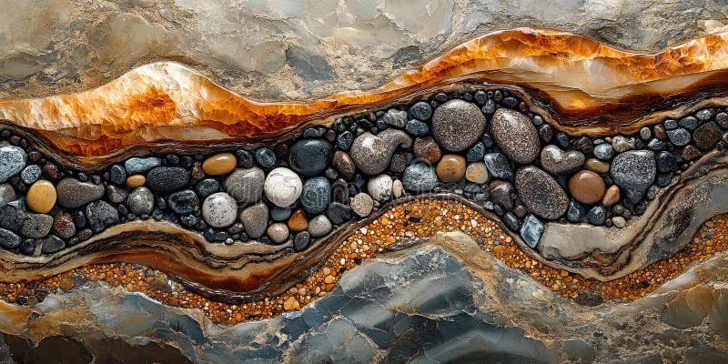 Colorful Pebble Wall Detail. Decorative Stone Pattern for Interior ...