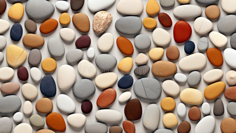 Colorful Pebbles Arranged on a Light Surface Stock Illustration ...