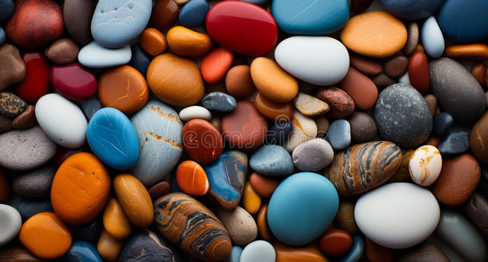 Colorful Pebbles on the Beach Stock Image - Image of detail, smooth ...