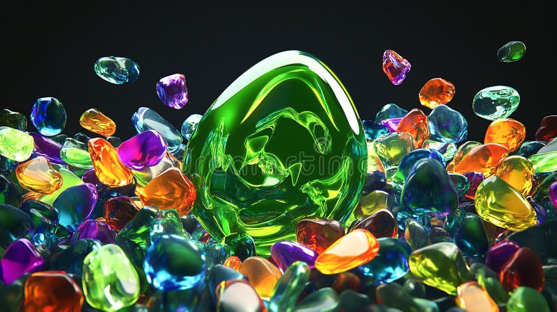 Colorful Pebbles with Different Colors and Textures Stock Illustration ...