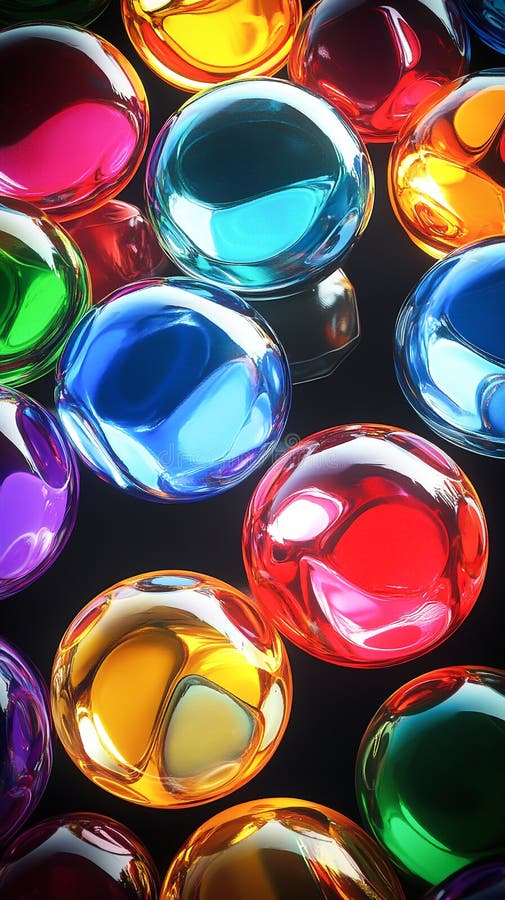 Colorful Pebbles with Different Colors and Textures Stock Illustration ...