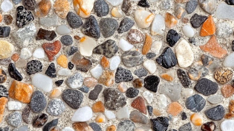 Colorful Pebbles Embedded in Concrete Surface Stock Illustration ...