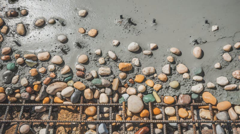Colorful Pebbles Embedded in Wet Concrete Texture, High Quality Image ...