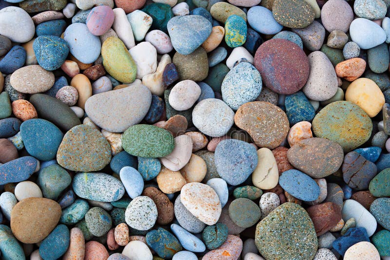 Colorful Pebbles, Full Frame, Summer Background. Stock Photo - Image of ...