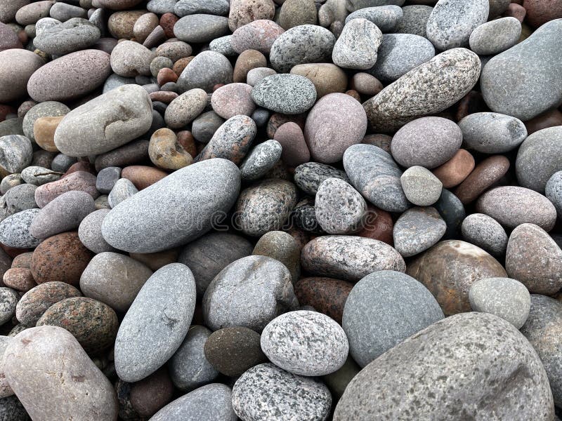 Colorful Pebbles Scattered Along a Beach Create a Natural Mosaic Under ...