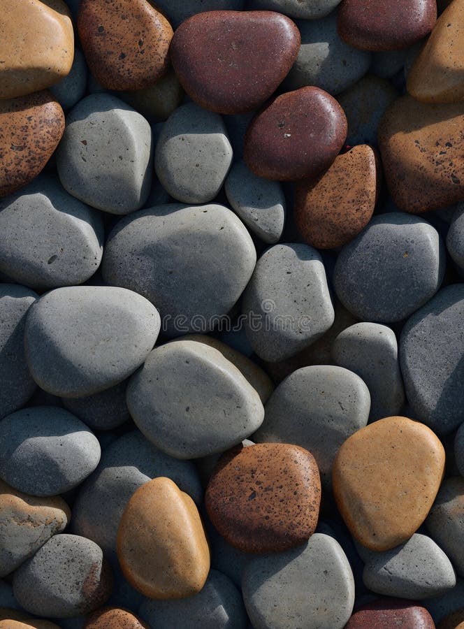 Colorful Pebbles in a Seamless Pattern Closeup Stock Illustration ...