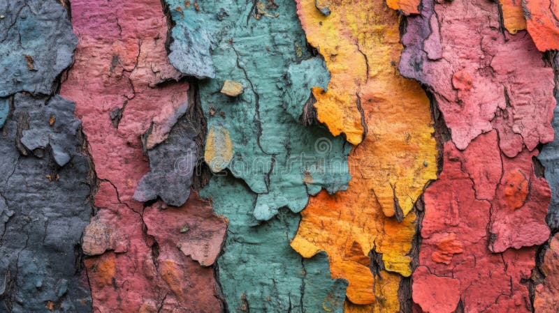 Colorful Peeling Paint Texture on Weathered Surface Stock Illustration ...