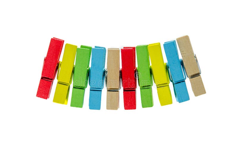 Colorful of Peg Set Isolated on White Background Stock Photo - Image of ...