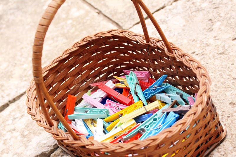 Colorful pegs stock image. Image of pegs, wood, wicker - 10556773