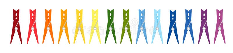 Colorful Pegs Set Vector Illustration Isolated on White Background ...
