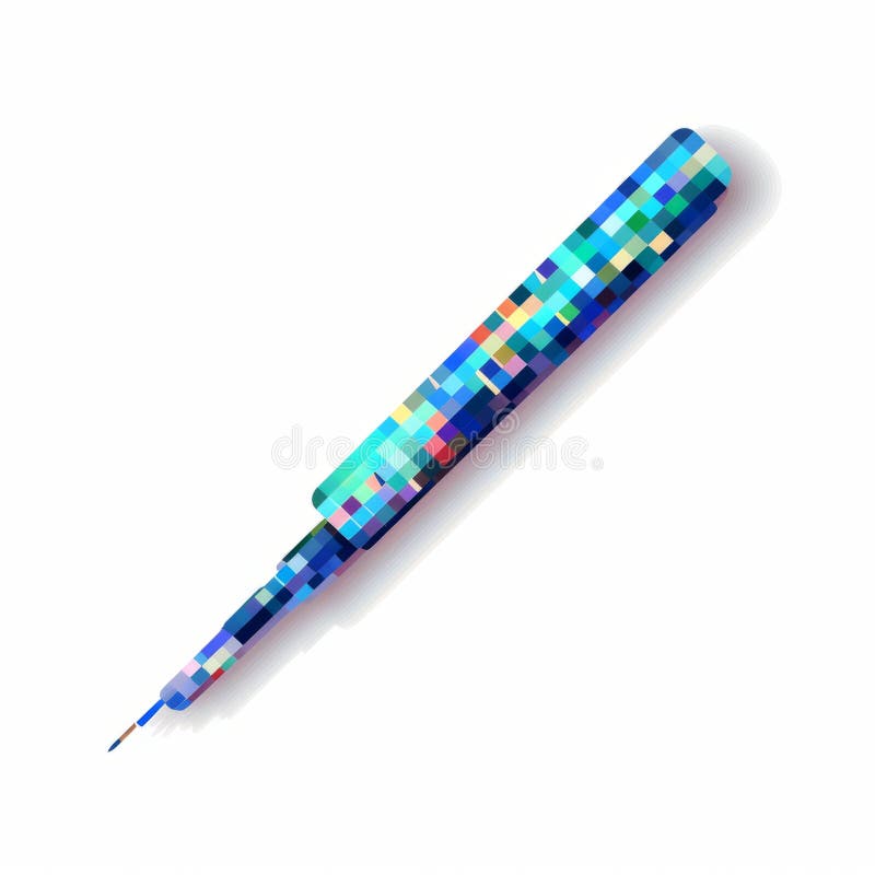 Colorful Pen with Pixelated Graphics: a Vibrant and Distinctive Design ...