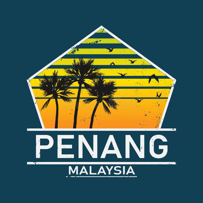 Colorful Penang Seal Print. Blue Stamp Seal Contains Penang Text Inside ...