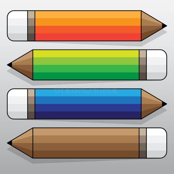 Colorful Pencil Label, Vector Work Stock Vector - Illustration of sign ...