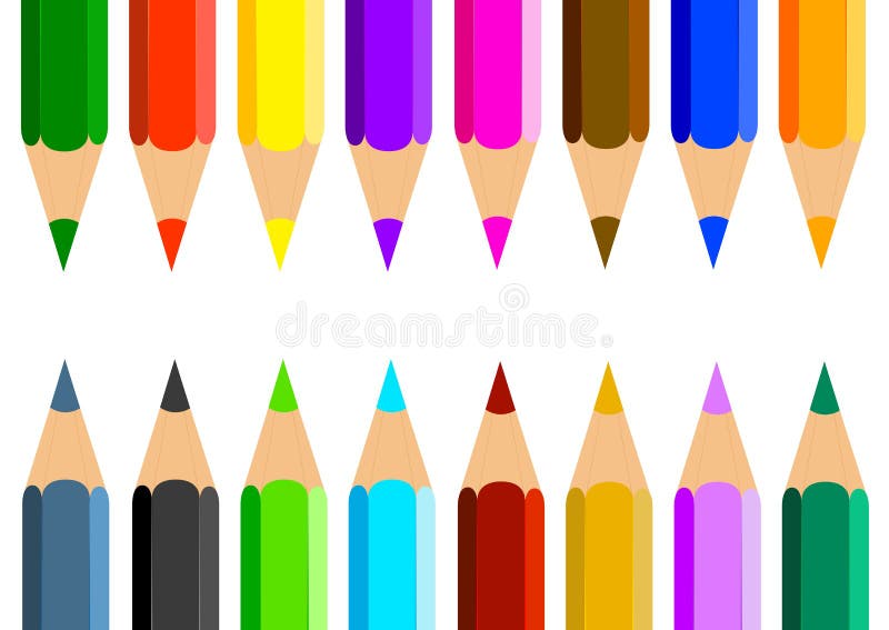 Colorful Pencils Background with Label Stock Vector - Illustration of ...