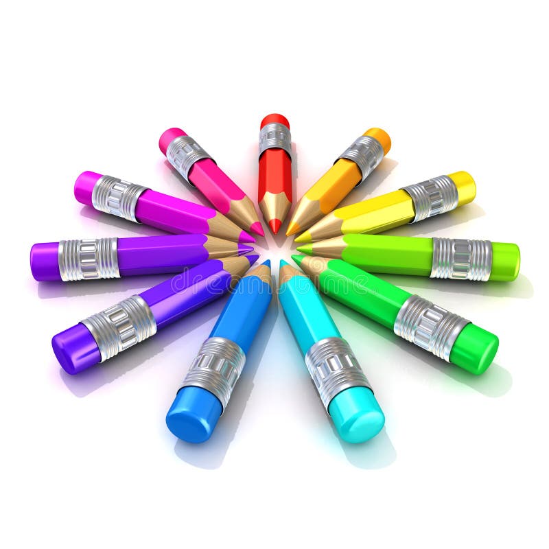 Color Pencils (cyan, Magenta, Yellow and Black) Stock Illustration ...