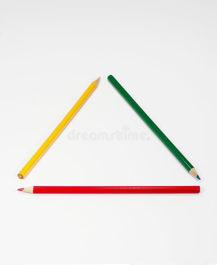 Colorful Pencils Frame As a Triangle Stock Photo - Image of children ...