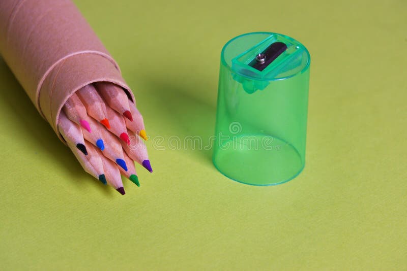 Sharpener in Side View with Pencil Stock Image - Image of object ...