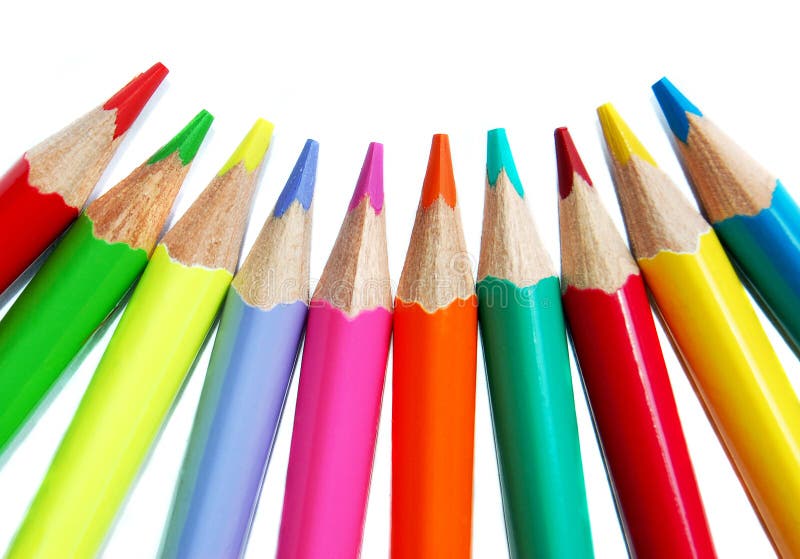 Colorful pencils isolated stock photo. Image of student - 12766124