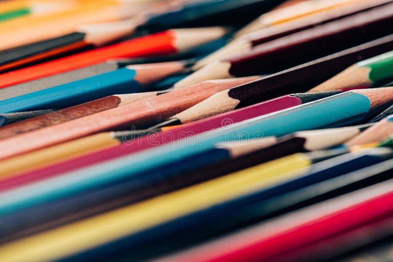 Colorful Pencils in Mess As Educational Background Stock Image - Image ...