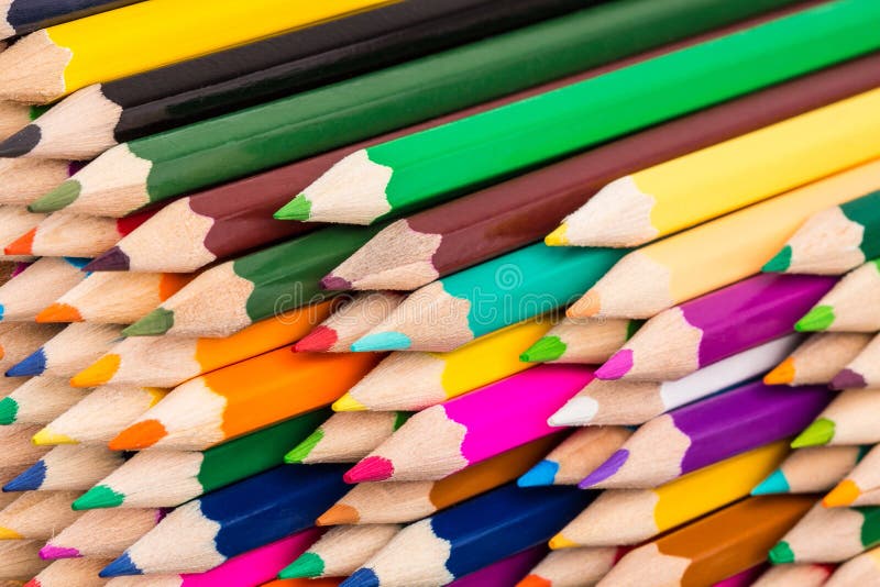 Colorful pencils pile stock photo. Image of stationery - 77136602