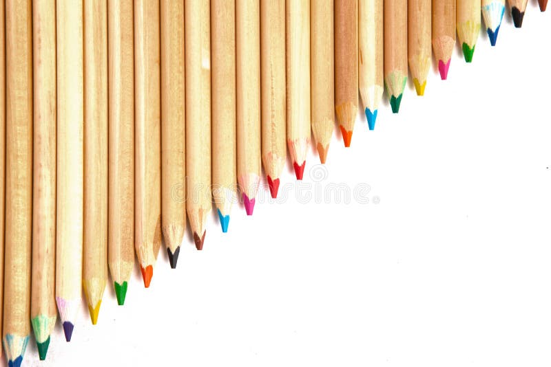 Colorful Pencils in a Row stock image. Image of abstract - 15113741