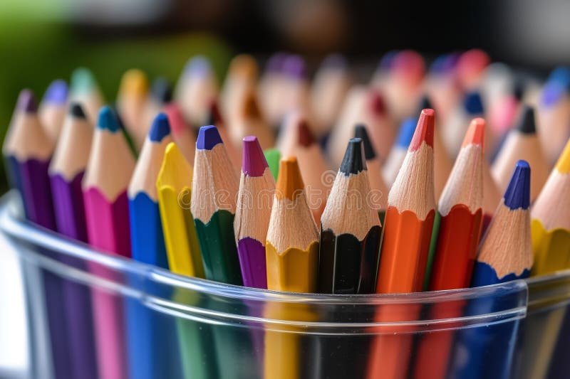 Colorful Pencils Sharpened and Ready for Drawing Stock Photo - Image of ...