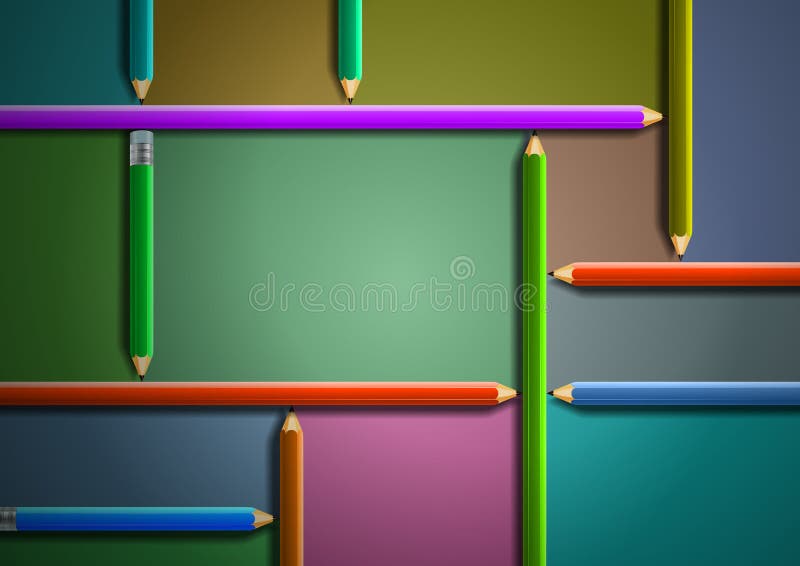 Colorful Pencils Template Design Stock Vector - Illustration of ...