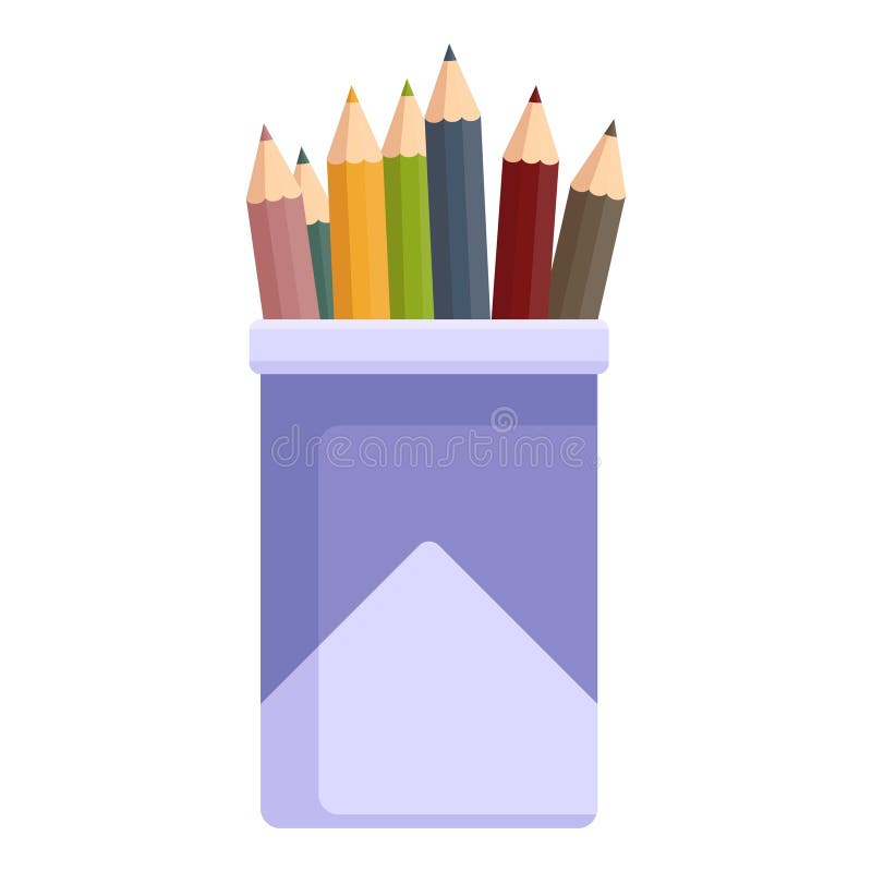 Colorful Pencils Work Icon Cartoon Vector. Desk Stand Stock Vector ...