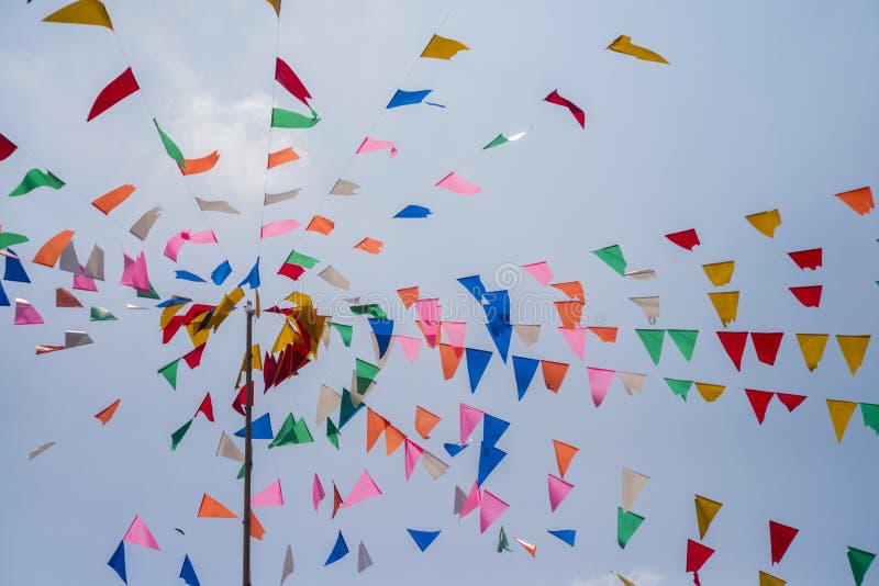 Colorful Pennant Isolated, Abstract of Cerebration, Multicolor of Flags ...