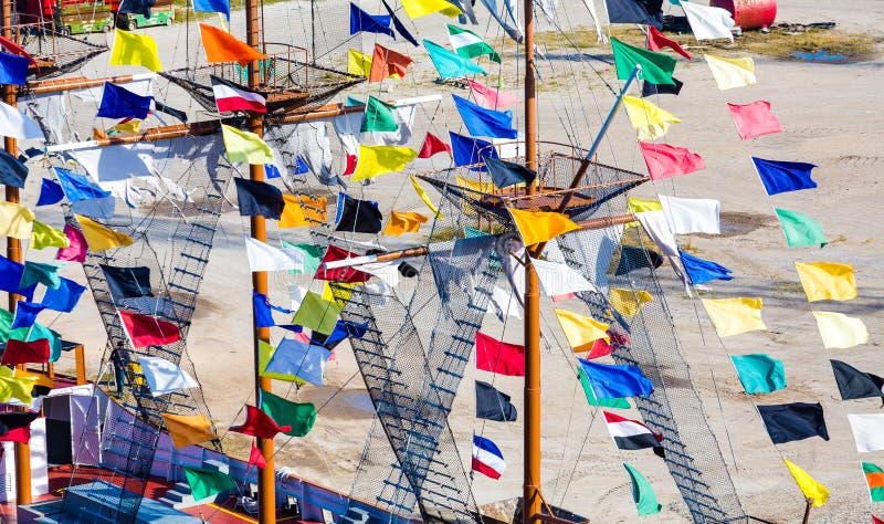 Colorful Pennants on Ship Masts Stock Photo - Image of sail, pennants ...