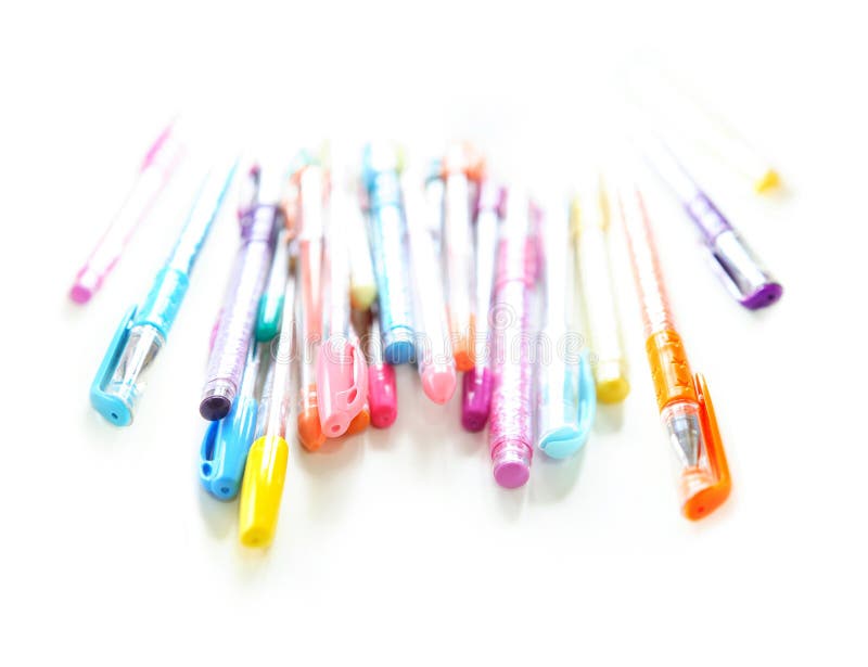 Colourful Gel Pens stock photo. Image of educate, design - 4055196