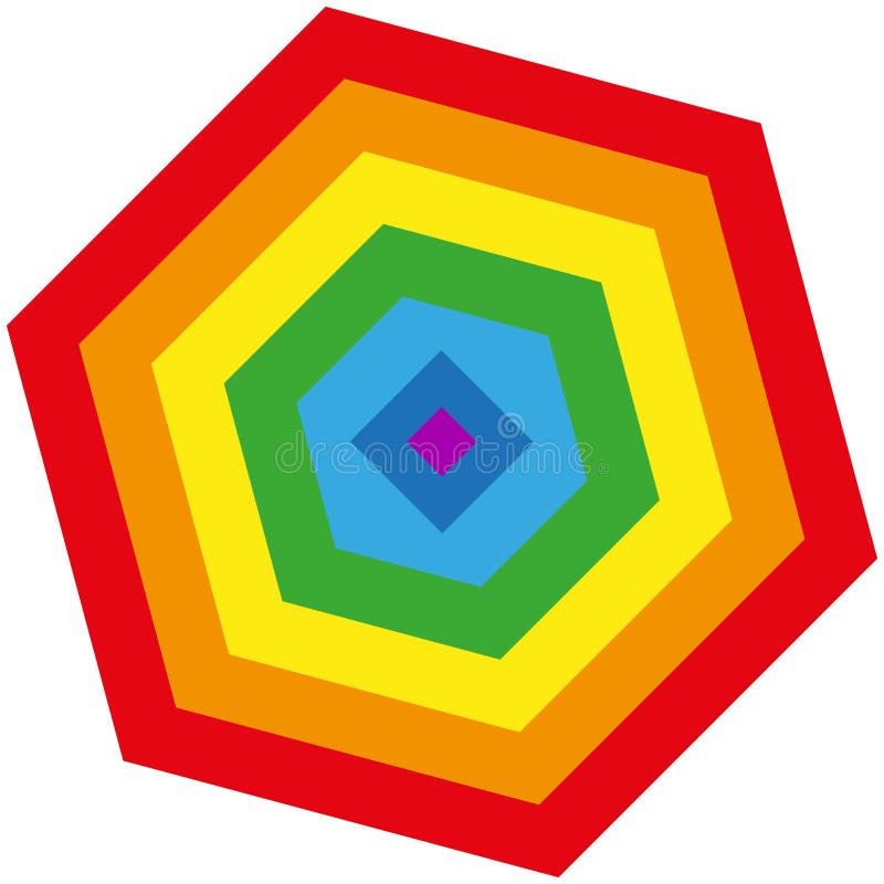 Colorful Pentagon Layers. Abstract Geometric Structure. Bright ...