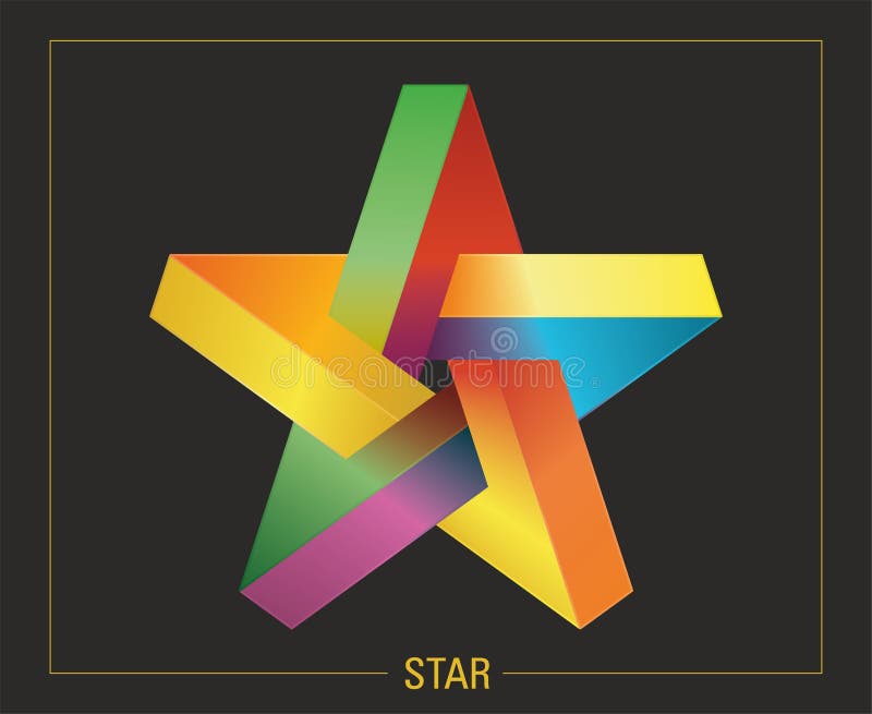 Colorful Pentagon Star. Vector Illustration. Stock Vector ...