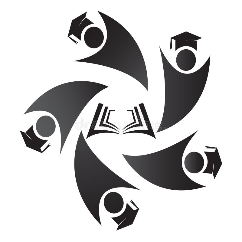 Higher Education Logo Flat Icon Vector Design Isolated with Black ...