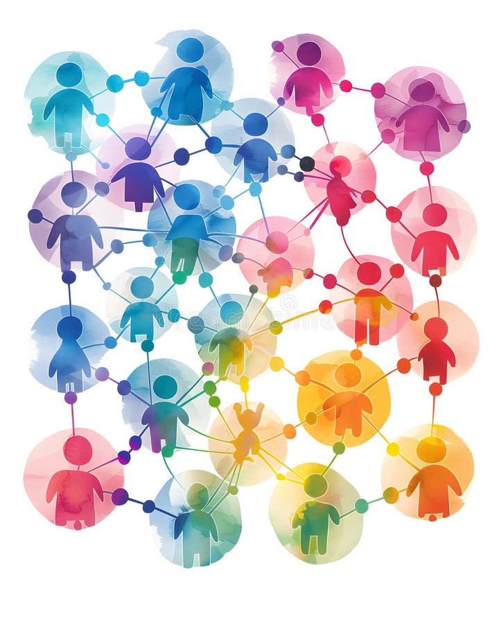 Colorful People Networking Connection Abstract Illustration Stock Photo ...