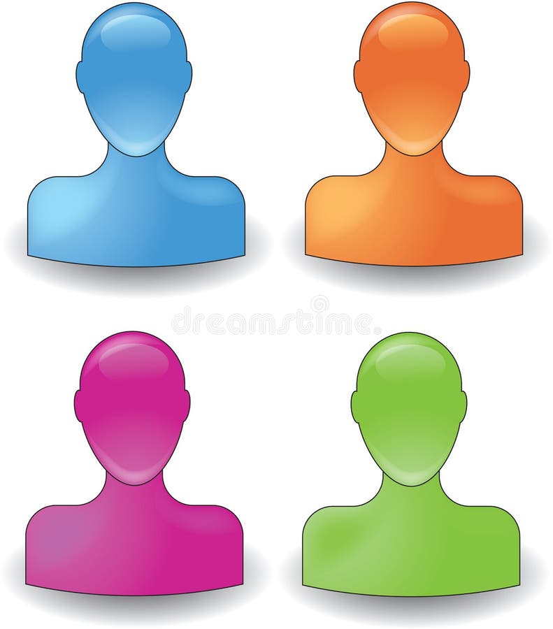 Shiny Blue People Symbol Icon Set Stock Vector - Illustration of icons ...