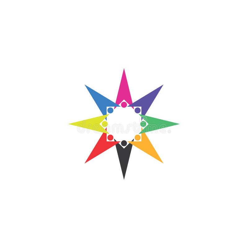 Colorful People Team Star Shape Logo Icon Vector Stock Vector ...