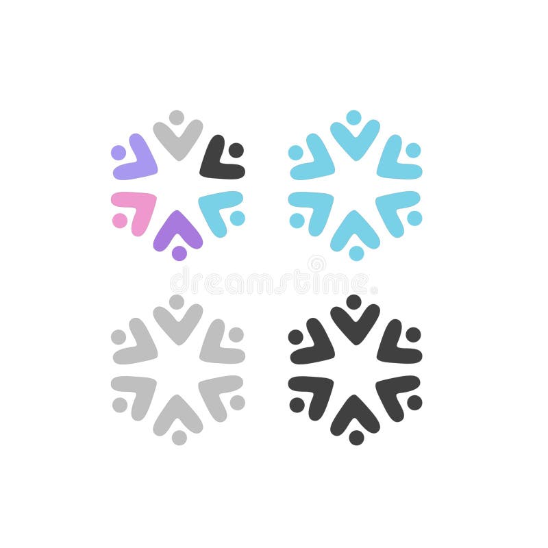 COLORFUL PEOPLE TEAM TEAMWORK SIGN SYMBOL LOGO Stock Vector ...