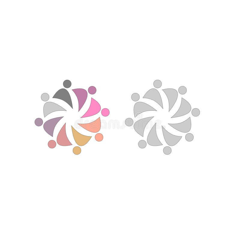 Colorful People Team Teamwork Sign Symbol Logo Stock Vector ...