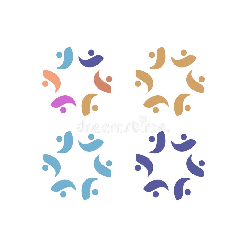 Colorful People Team Teamwork Sign Symbol Logo Stock Illustration ...