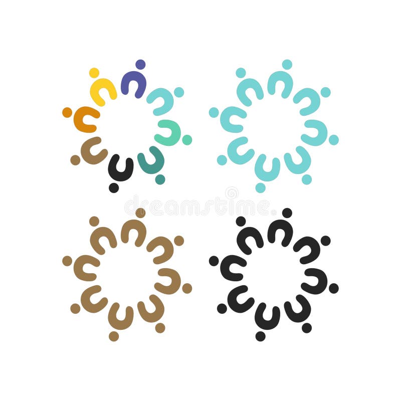 Colorful People Team Teamwork Sign Symbol Logo Stock Vector ...