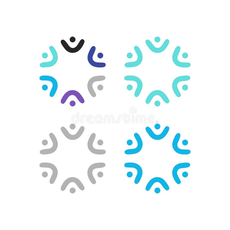 COLORFUL PEOPLE TEAM TEAMWORK SIGN SYMBOL LOGO Stock Illustration ...