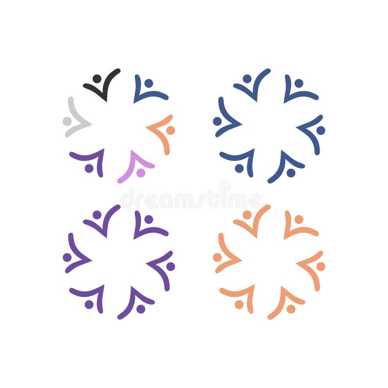 Colorful People Team Teamwork Sign Symbol Logo Stock Illustration ...