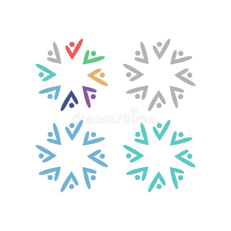 Colorful People Team Teamwork Sign Symbol Logo Stock Illustration ...