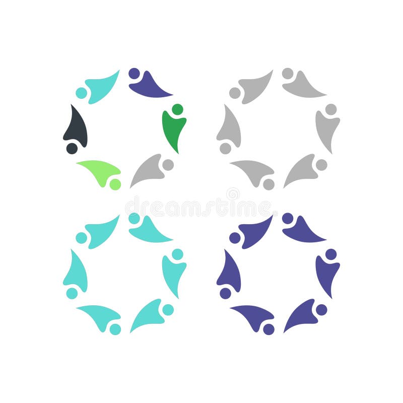 COLORFUL PEOPLE TEAM TEAMWORK SIGN SYMBOL LOGO Stock Illustration ...