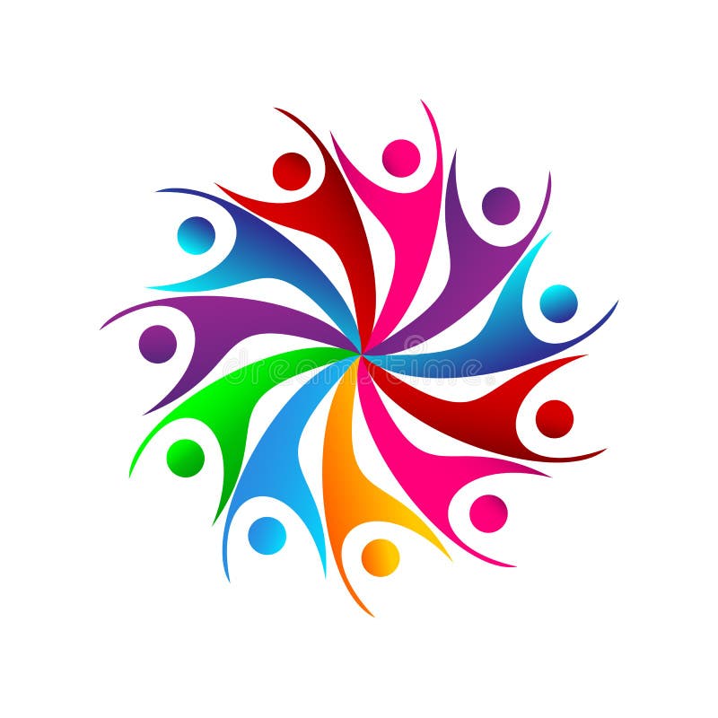 People Team Work Together Union Colorful People Work Together Stock ...